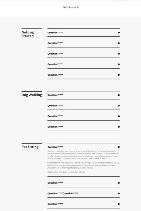 FAQ Policies Layouts | Webpage Layouts - Barketing Solutions