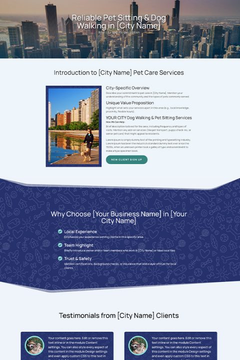 Individual City Page Layouts | Webpage Layouts - Barketing Solutions